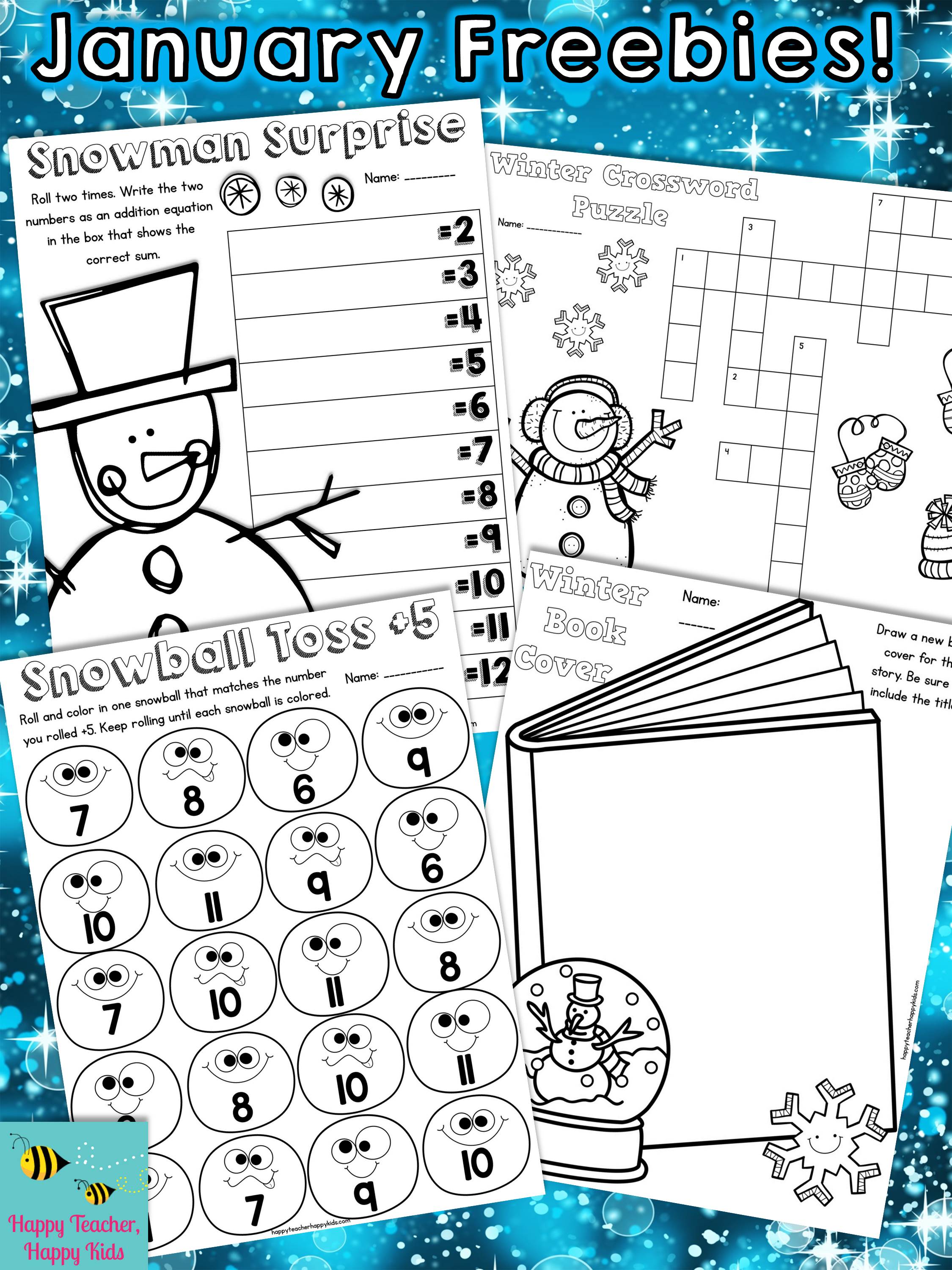 January Freebies Image - Happy Teacher, Happy Kids