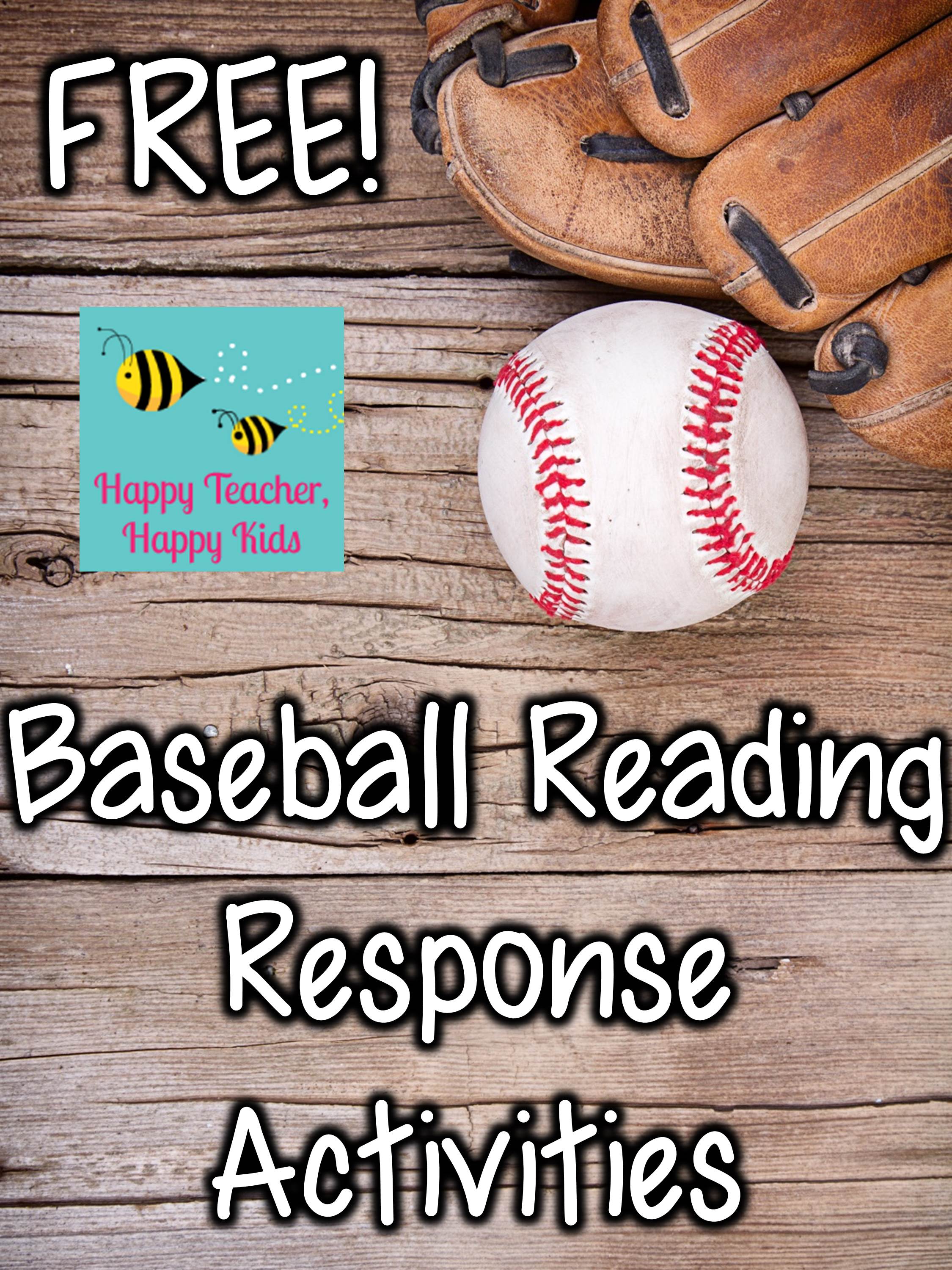 Free Baseball Reading Response Activities Image - Happy Teacher, Happy Kids